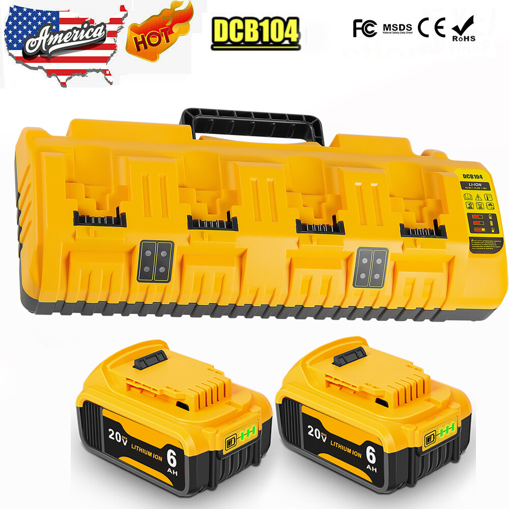 for DeWalt DCB200 DCB104 20V /6.0Ah 2 Volt Max XR Lithium-Ion Battery ...