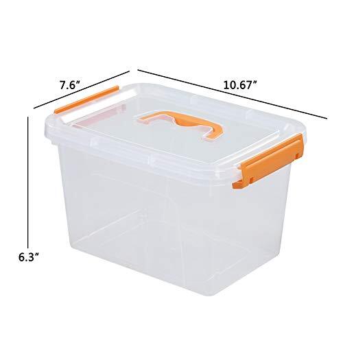 6pack 5 Liter Small Plastic Boxes Clear Storage Bin With Lid | eBay