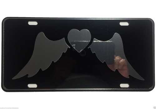 Angel Wings License Plate Love Wings Cute Wings Chrome & Regular Vinyl ...