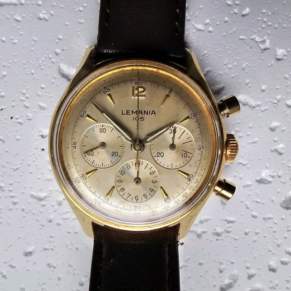 Vintage Rare Lemania 105 Chronograph Men's Wristwatch Cal 1280 Omega ...