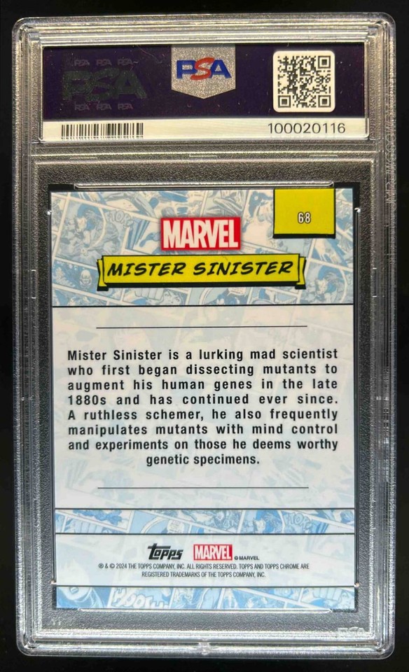 2024 Topps Chrome Marvel Mister Sinister Gold Refractor #26/50 PSA 10 ...