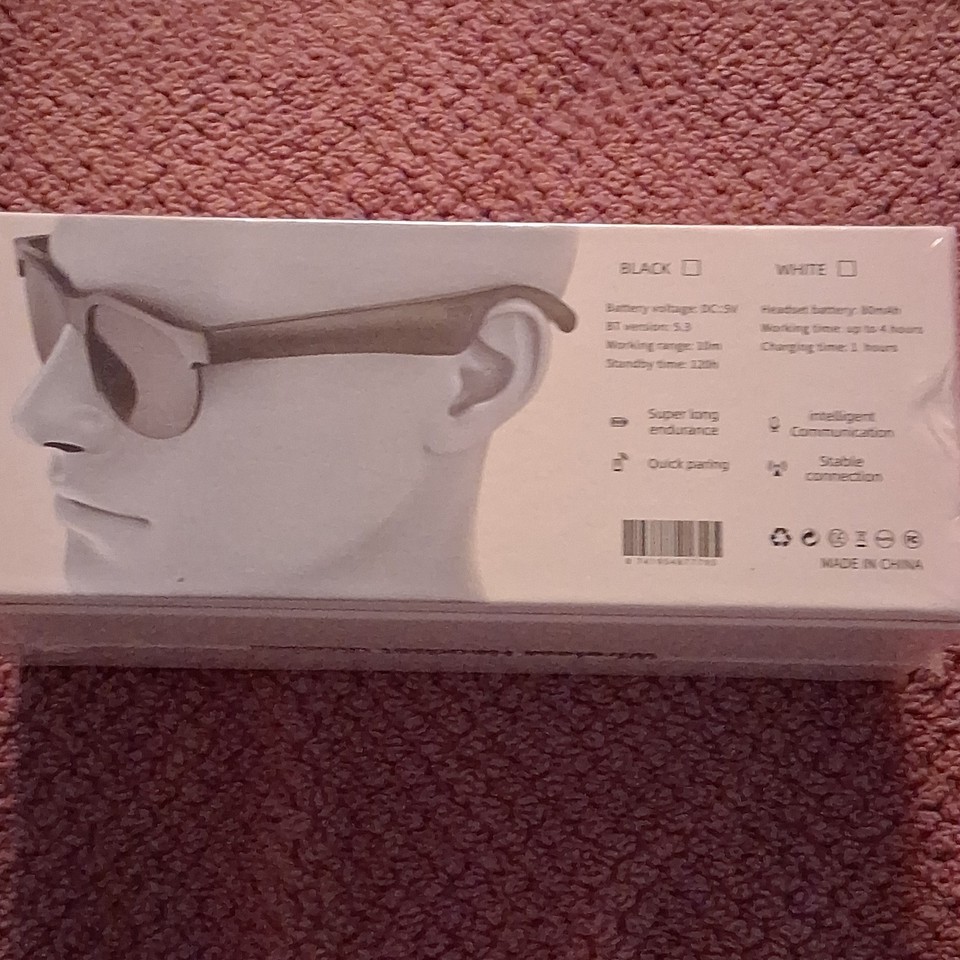 PAVUN V3.3 Pro Bluetooth Wireless Headset Glasses Black Bluetooth ...