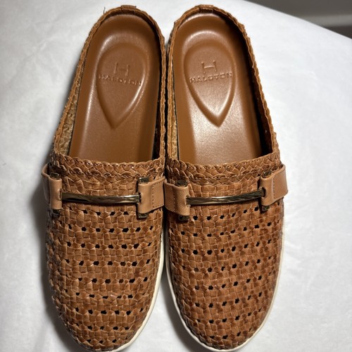 H Halston Size 7.5 Becka Brown Woven slides Leather New Women's Shoes ...