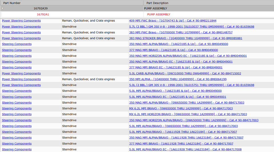 New OEM - Mercury / MerCruiser Power Steering Pump - Part # 16792A39 | eBay
