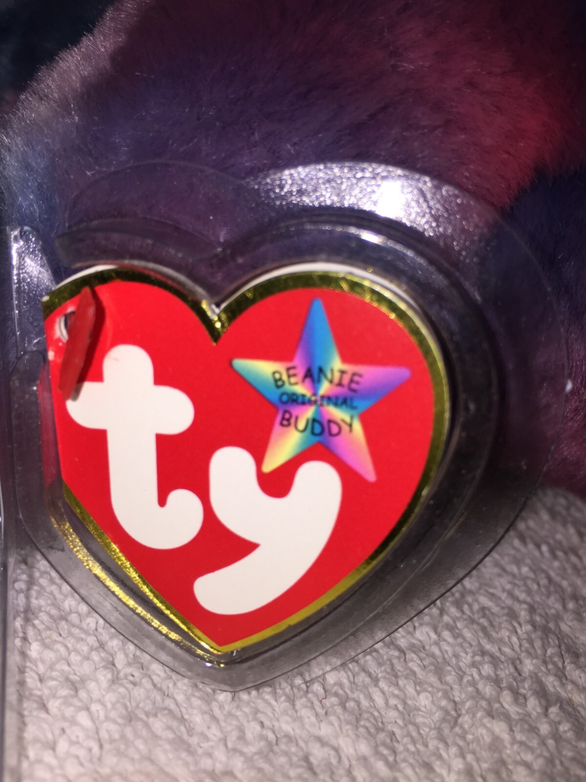 Stuffed Ty Beanie Baby Buddy Rex Tie-Dye Dinosaur 11” Plush 1999 ...