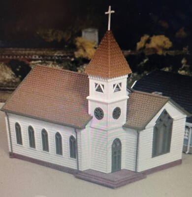 Lighted Ho scale Church Building Kit HO scale 1:87 | eBay