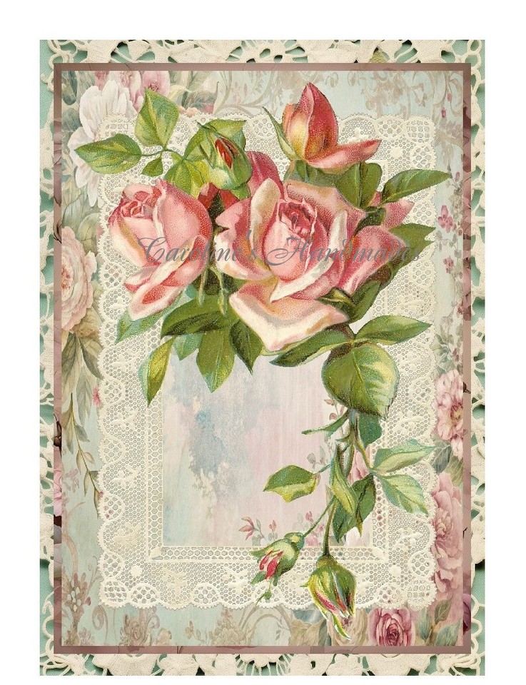 Vintage Pink Roses & Lace A Designer MULTI-SIZE SET Cotton Fabric Quilt ...