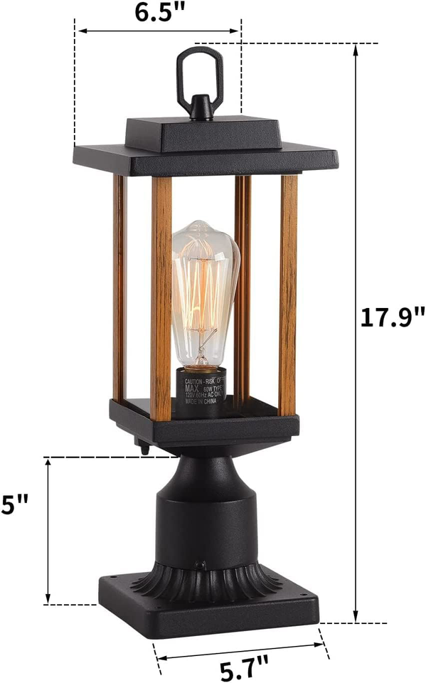 Outdoor Post Light, LED Exterior Post Lantern, 18" H Large Outdoor Lamp ...