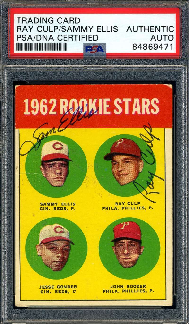 Ray Culp Sammy Ellis PSA DNA Signed 1963 Topps Rookie Stars Autograph ...