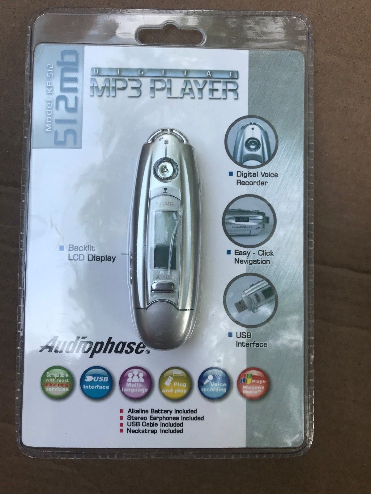 Audiophase mp3 digital player 512 mb MODEL KP512 | eBay