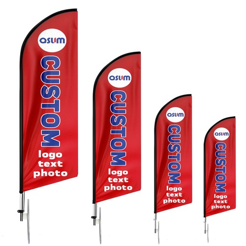 Custom Advertising Feather Flags Personalized Logo Text Swooper Flag ...