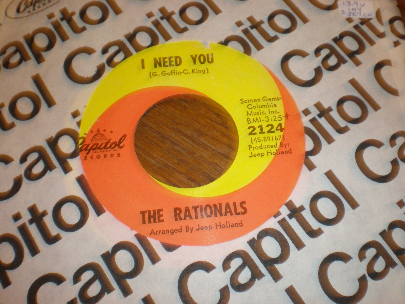 The Rationals 45 I Need You CAPITOL | eBay
