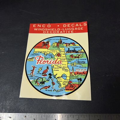 Vintage 1950s Florida NOS Travel Decal | eBay