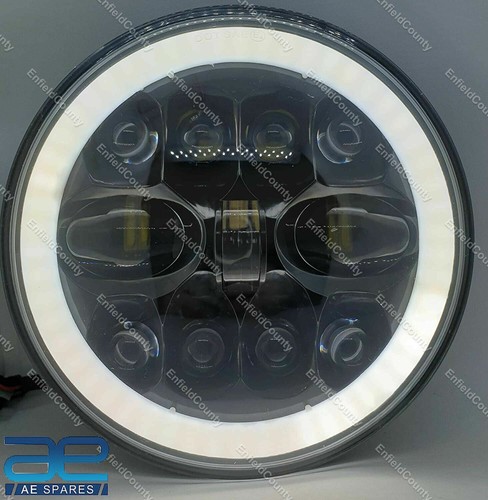 7" LED Headlight For Royal Enfield Bullet Classic 350 500 Harley ...