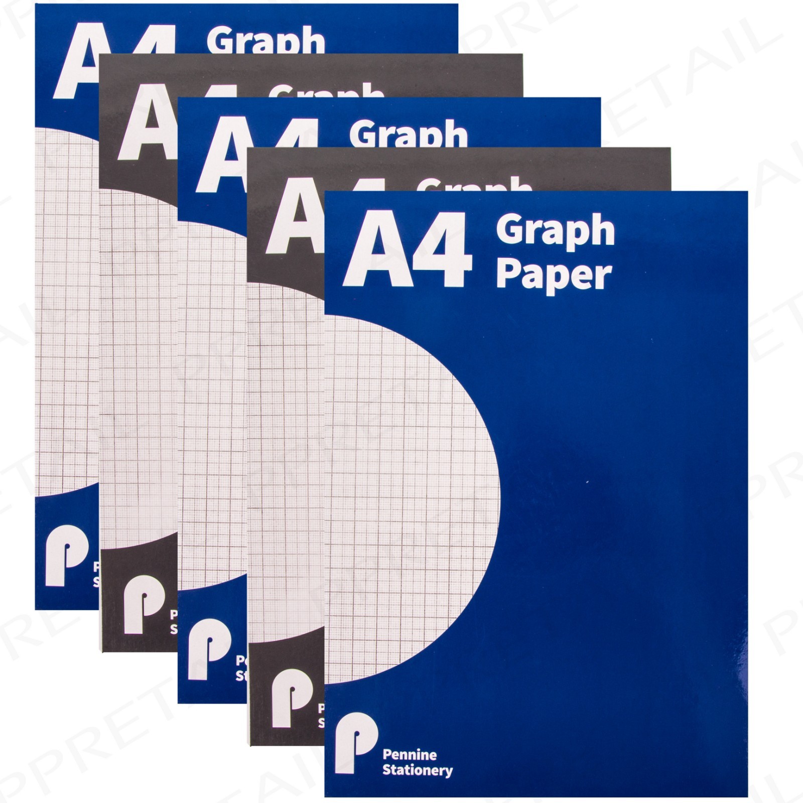 5 x A4 MATH PAD GRAPH PAPER 2/10/20mm Square Grid 100 Page Student/Kids ...