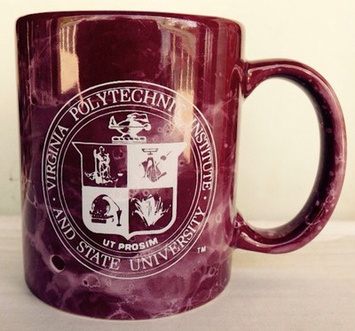 VIRGINIA TECH HOKIES COFFEE MUG, VT HOKIES, MAROON FAUX MARBLE, 12 ...