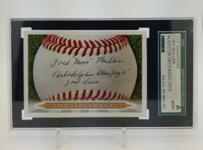 Ford "Moon" Mullen Philadelphia Blue Jays 2B Cut Signature Auto Card ...