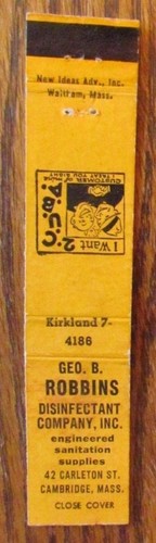 12 STRIKE: GEORGE ROBBINS DESINFECTANT COMPANY (CAMBRIDGE, MASSACHUSETTS) -H28 | eBay