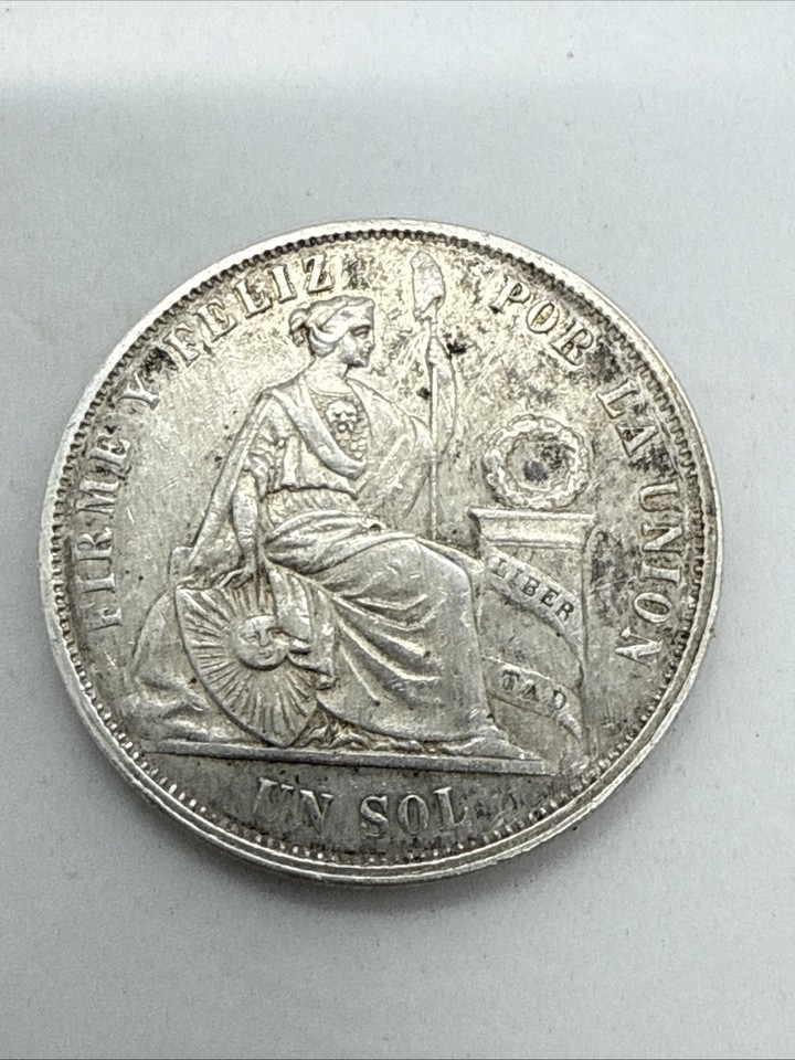 RARE Vintage Peru UN Sol, 1868 90% Silver Coin | eBay