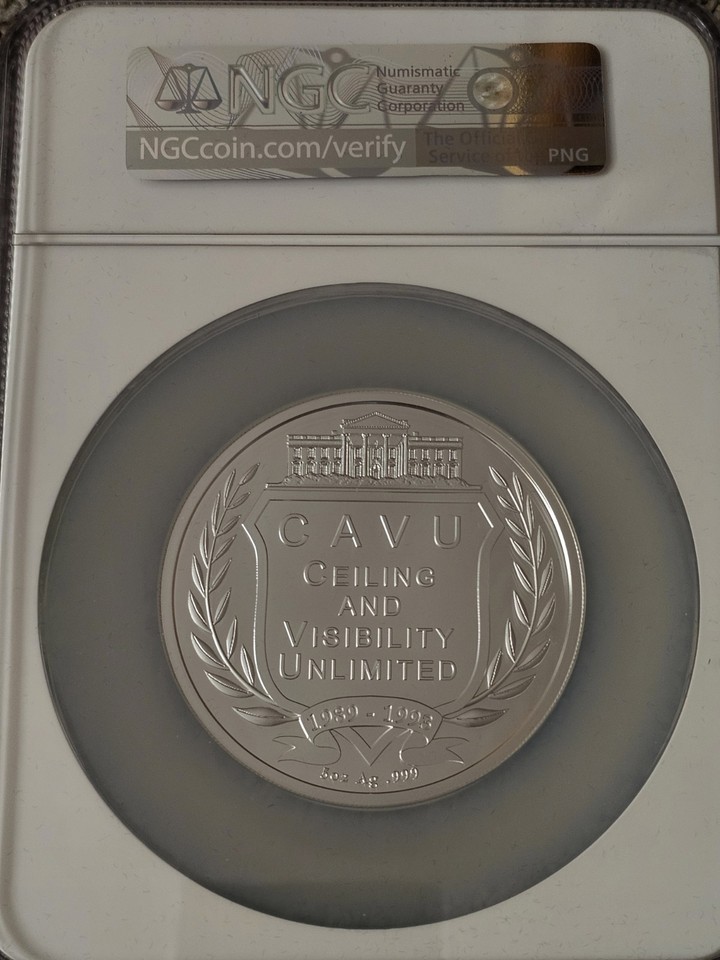 George H.W. & Barbara Bush 41st President 5oz .999 Silver CAVU NGC PF70 ...