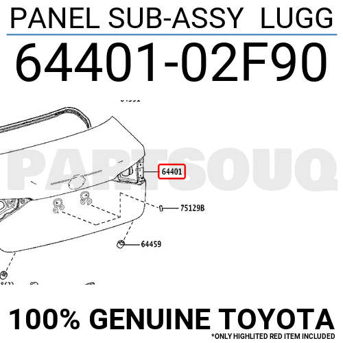 6440102F90 Genuine Toyota PANEL SUB-ASSY LUGG 64401-02F90 | eBay