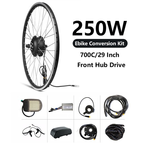 700C 36V 250W Electric Bike Conversion Kit Front Hub Wheel Gear Motor ...