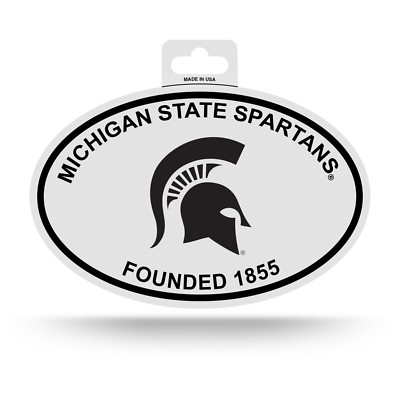 Michigan State Spartans Oval Decal Sticker 3x5 Inches Free Ship Black ...