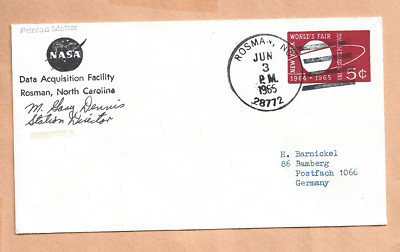 GEMINI 4 LAUNCH JUN 3,1965 ROSMAN N. CAROLINA TRACKING SPACE COVER NASA ...