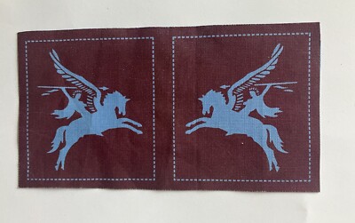 British Army Airborne Pegasus patches, printed type copies blue on ...