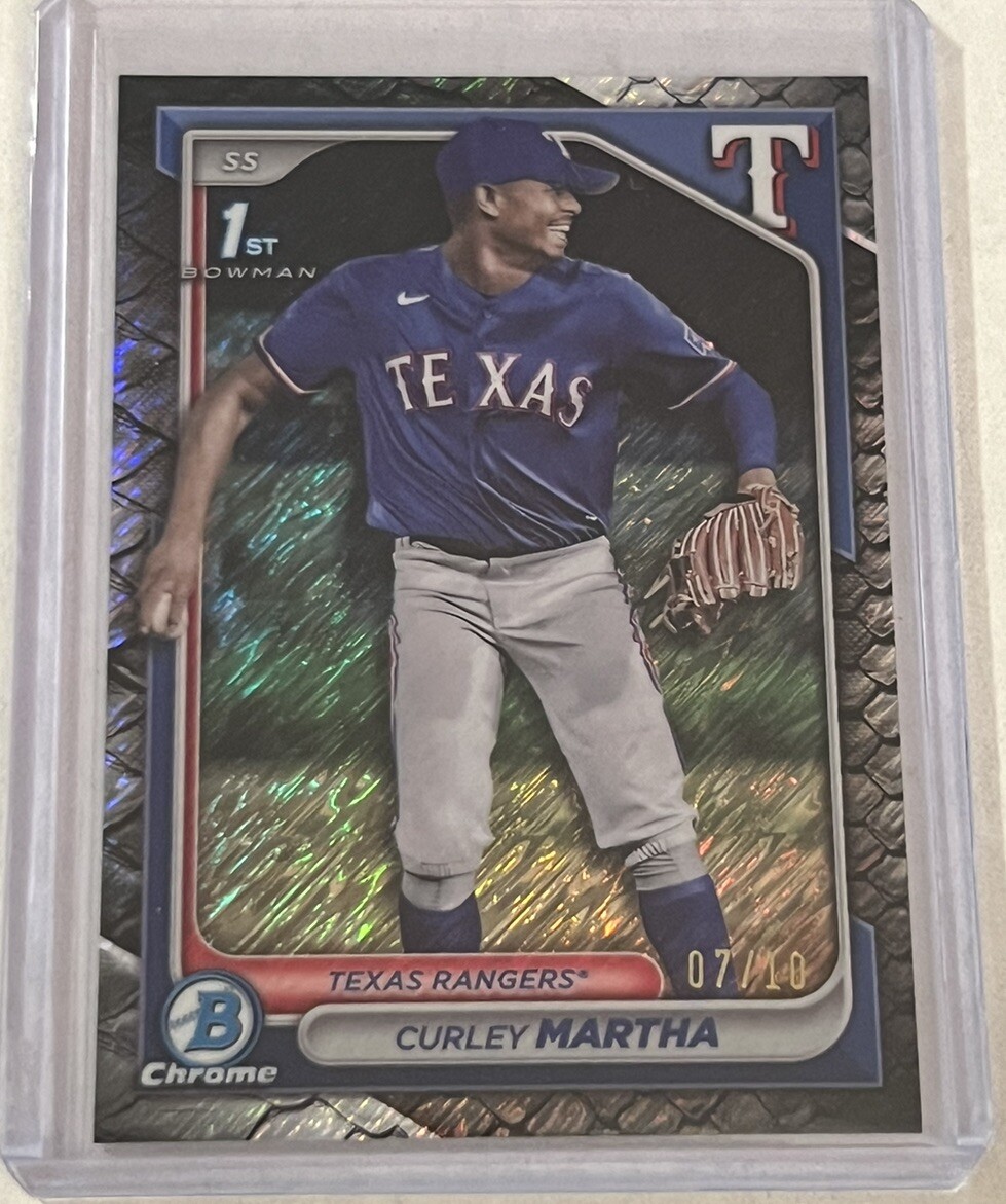 2024 Bowman Chrome Curley Martha Reptilian Black Shimmer Refractor RC 7 ...
