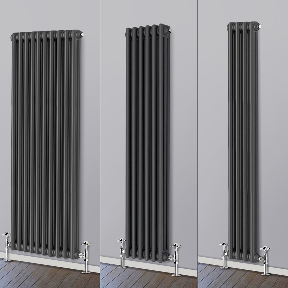Traditional Column Vertical Vintage Radiator Anthracite Cast Iron Style ...