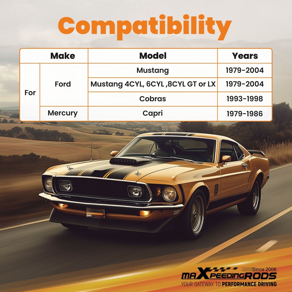 Rear Upper Lower Control Arms Kit w/Hardware For 1979-2004 Ford Mustang ...