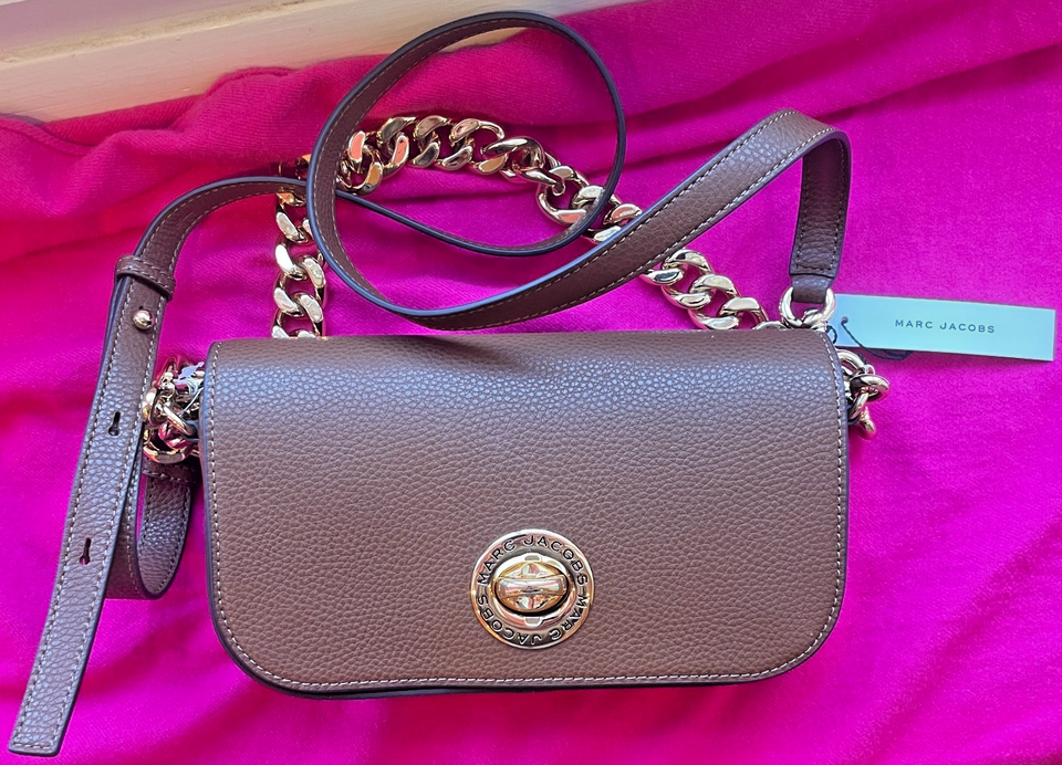 Marc Jacobs DTM Signet Turnlock Shoulder Bag - Cognac Leather - New ...