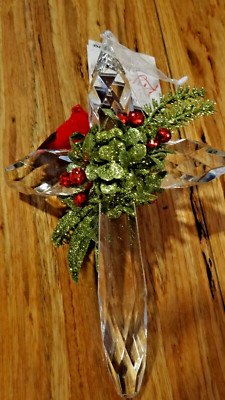 Keepsake Krystal Acrylic Cross With Mistletoe And A Red Cardinal ...