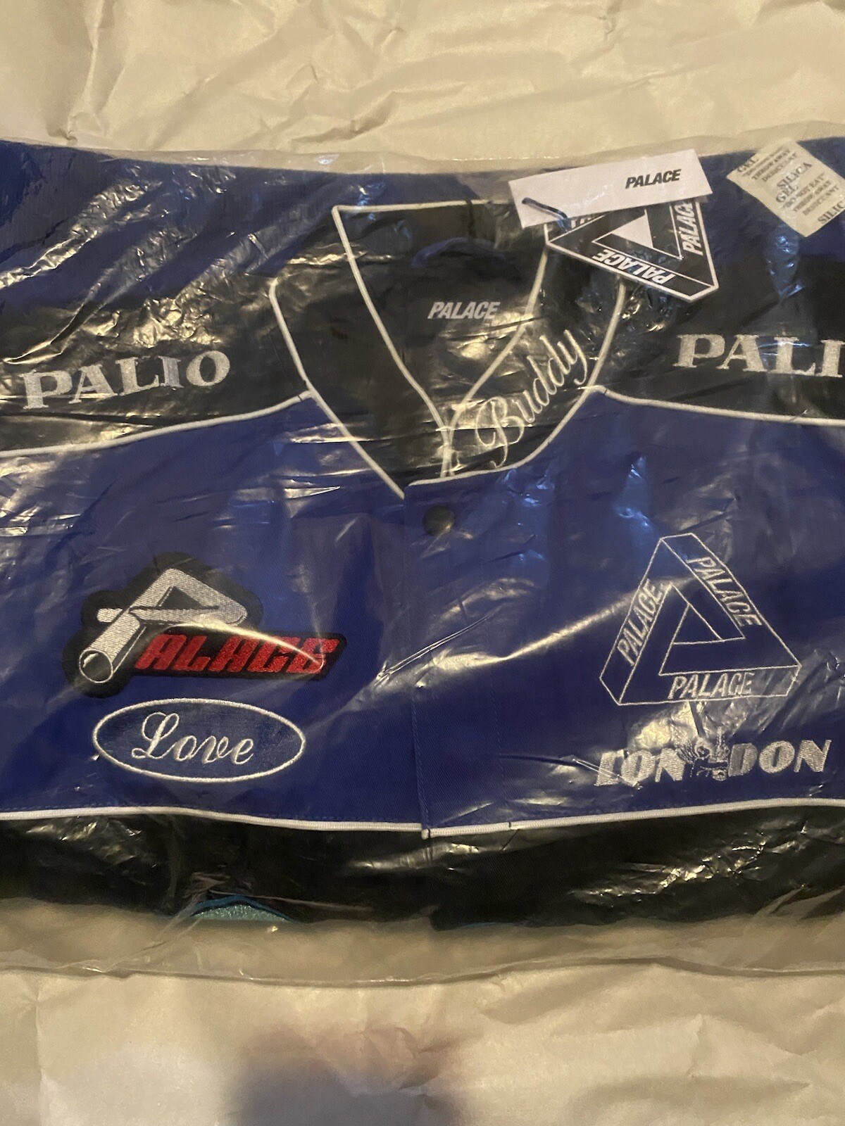 Palace Skateboards Fast Cotton Jacket Blue XL In Hand Racing ...