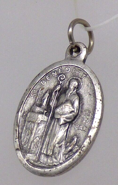 St. Benedict Catholic CSPB Holy Medal Pendant Charm Silver Tone Metal ...