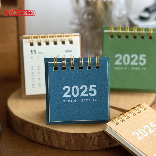 2025 Mini Simple Small Desk Calendar Pocket Portable Calendar Punch ...