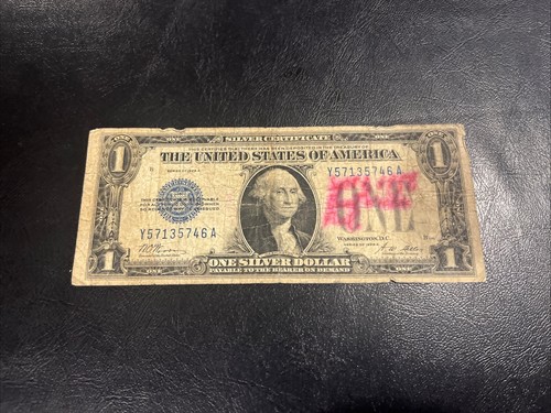 1928 One Dollar Bill • $1 Note • Funny Back • Silver Certificate ...