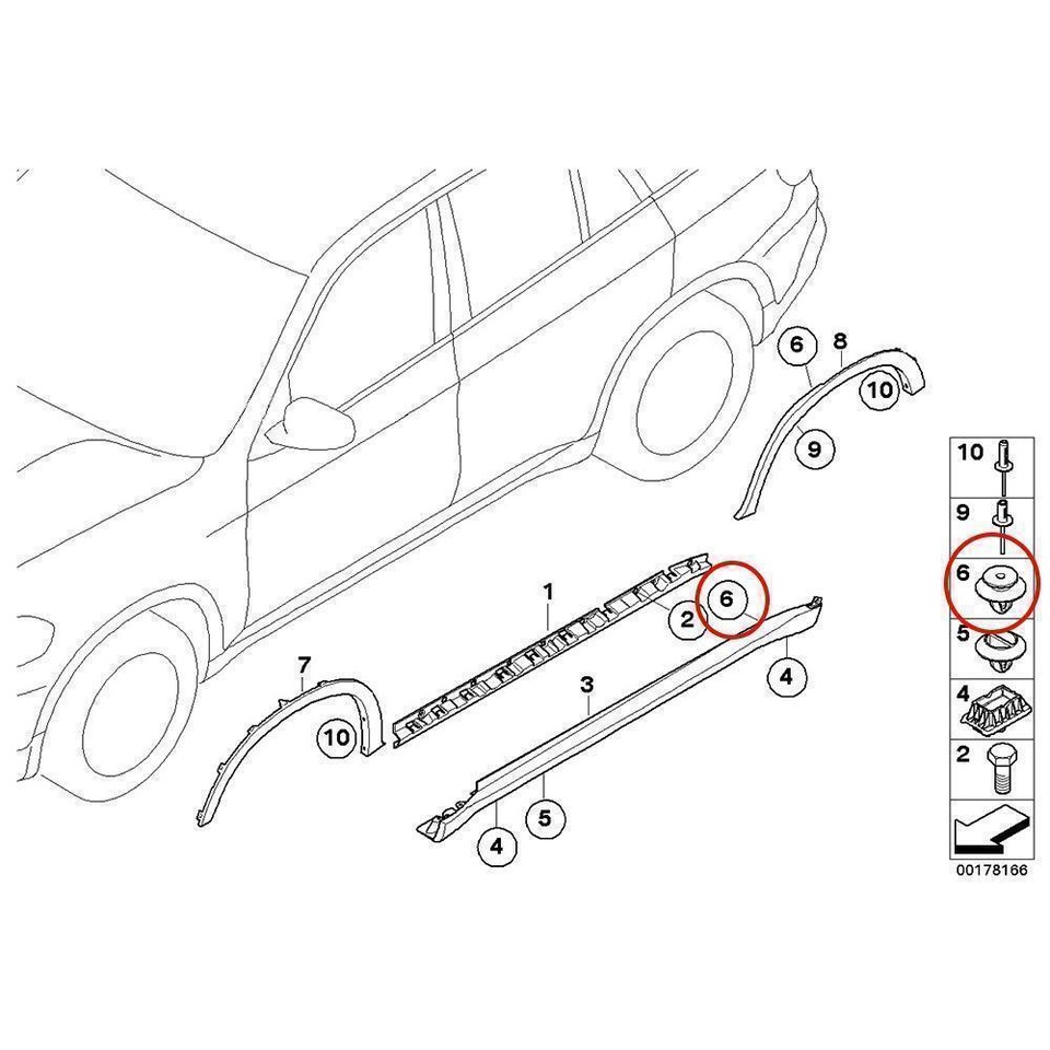 YOU.S Jupes Latérales Clips Décoratifs 40 Pièces Pour BMW X1 | eBay