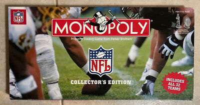 Monopoly NFL Collector's Edition Hasbro Board Game 2003 6 Pewter Tokens ...