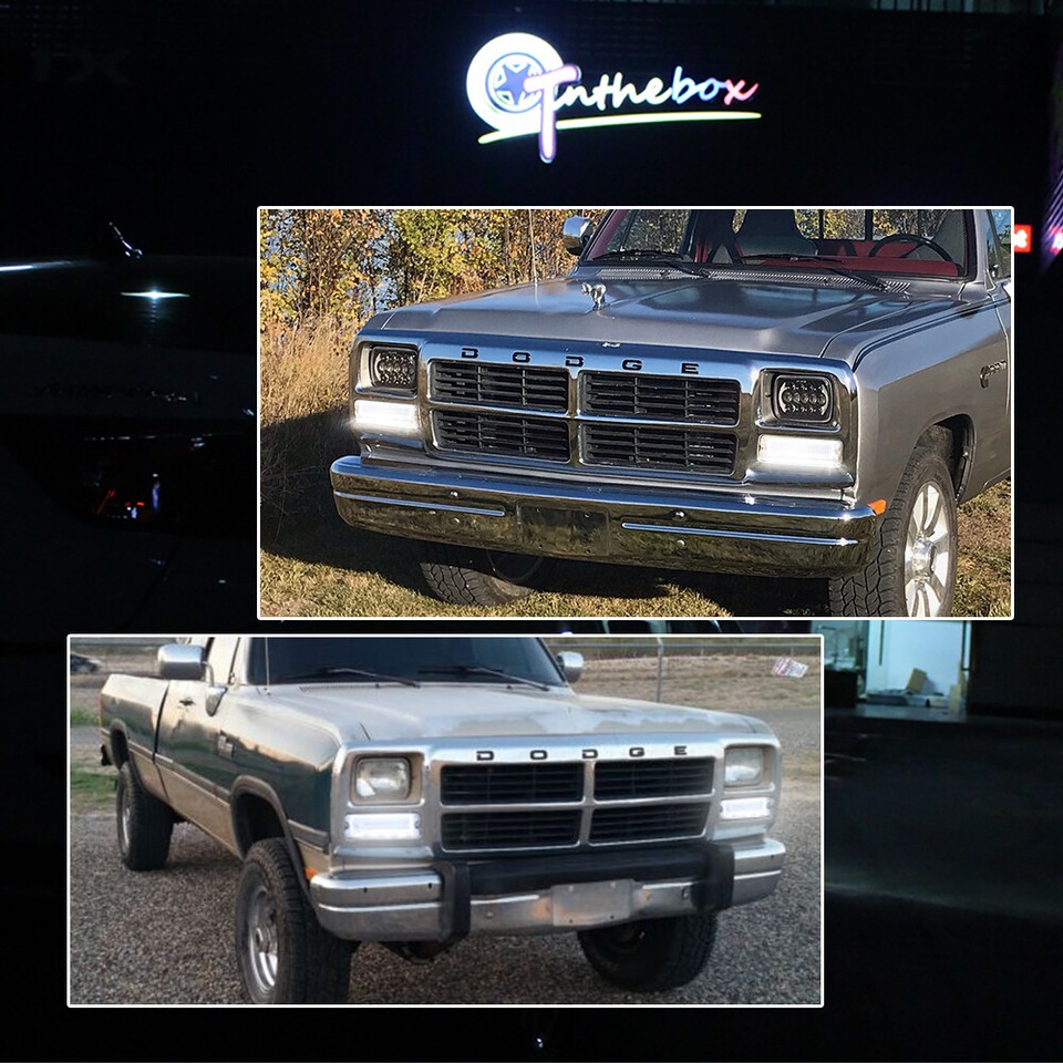 Clear Switchback LED DRL Turn Signal Lights For 91-93 Dodge D150 D250 ...