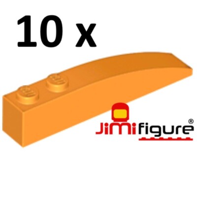 NEW 10 x LEGO Curved Slope 6x1 Orange 42022 Genuine Bulk Lot Brick 1x6 ...