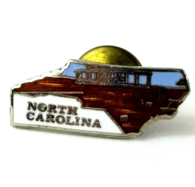 Vintage US State NC Pinback NORTH CAROLINA Cloisonne Enamel Lapel Hat ...