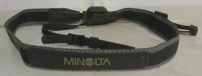 Minolta 1" Camera Neck Strap Black / Grey Stripes & Viewfinder Cover ...