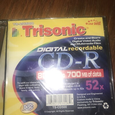 Trisonic Cd-R 80 Min 700 MB Digital Recordable TS-CD500 52x Speed Lot ...