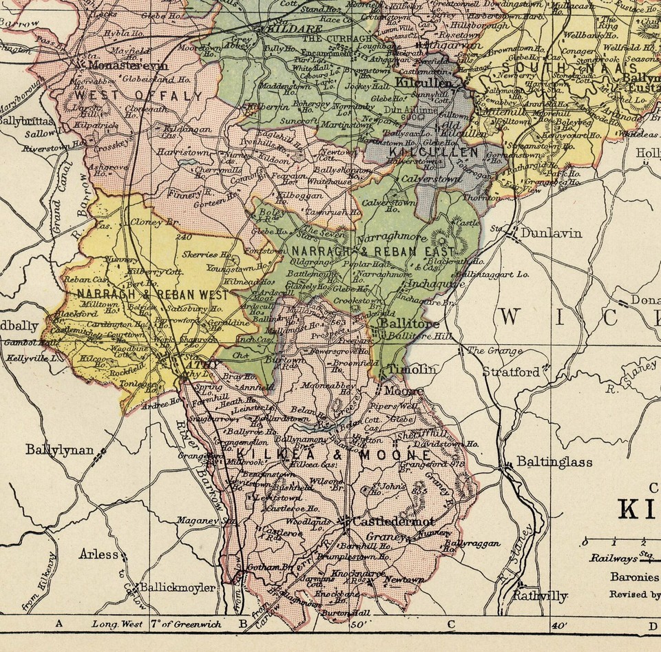 1902 ANTIQUE MAP OF THE COUNTY OF KILDARE / IRELAND | eBay
