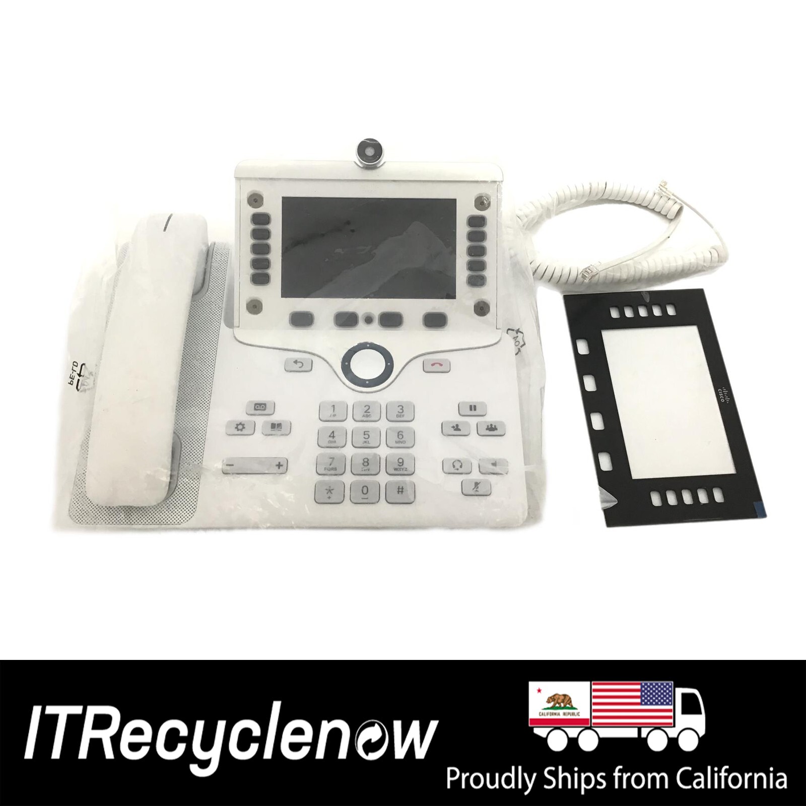 IP Phone 8845 Cisco CP-8845-W-K9 White Line with camera no stand RFB | eBay
