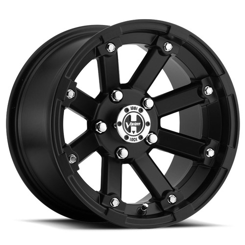 4 New 14x8 Vision 393 Lockout Matte Black 5x114.3 5x4.5 ET-10.2 Wheels ...