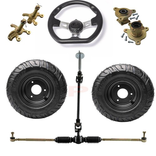 ATV Steering Wheel Rack Tie Rod+13x5.00-6 Wheel Tyre ,Stub Axle Hub Go ...