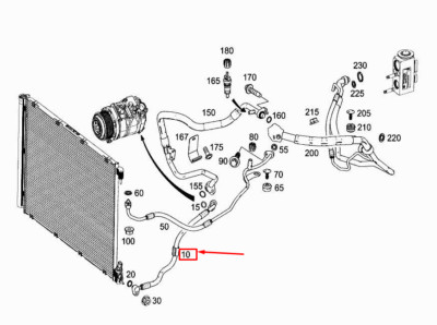 MERCEDES-BENZ S W222 A/C Refrigerant Line A2228308700 NEW GENUINE | eBay